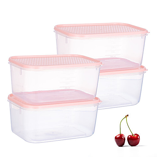 Buy All Time Plastic Polka Containers With Lid - Pink, Multipurpose ...