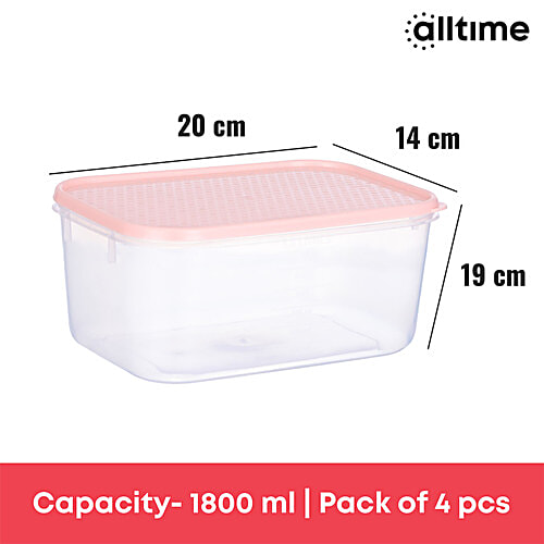 Buy All Time Plastic Polka Containers With Lid - Pink, Multipurpose ...
