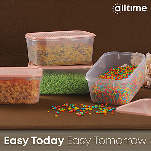 Buy All Time Plastic Polka Containers With Lid - Pink, Multipurpose ...