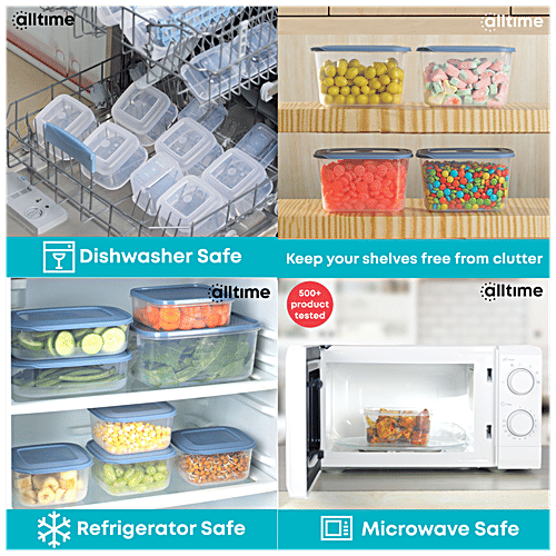 Buy All Time Plastic Food Saver Containers With Lid - Blue, Food Grade ...
