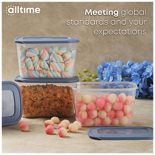 Buy All Time Plastic Food Saver Containers With Lid - Blue, Food Grade ...