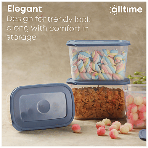 Buy All Time Plastic Food Saver Containers With Lid - Blue, Food Grade ...