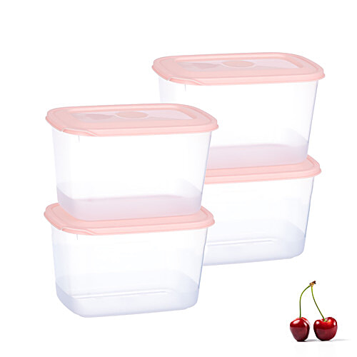 Buy All Time Plastic Food Saver Containers With Lid - Pink, Food Grade ...