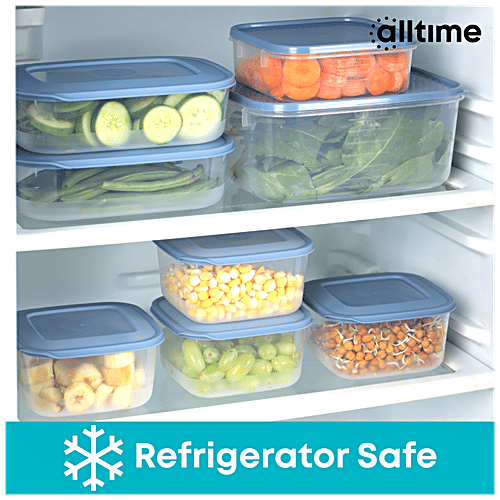 Buy All Time Plastic Food Saver Containers With Lid - Blue, Food Grade ...