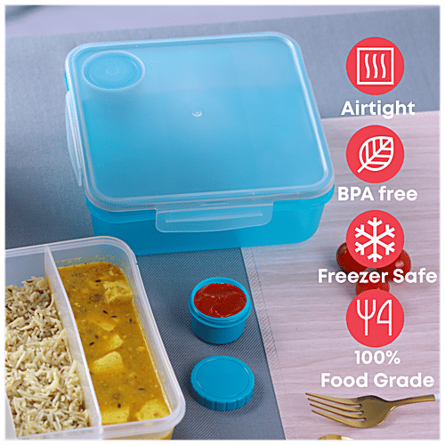 Buy All Time Plastic Salad Box With Dip Container - Assorted Colour ...