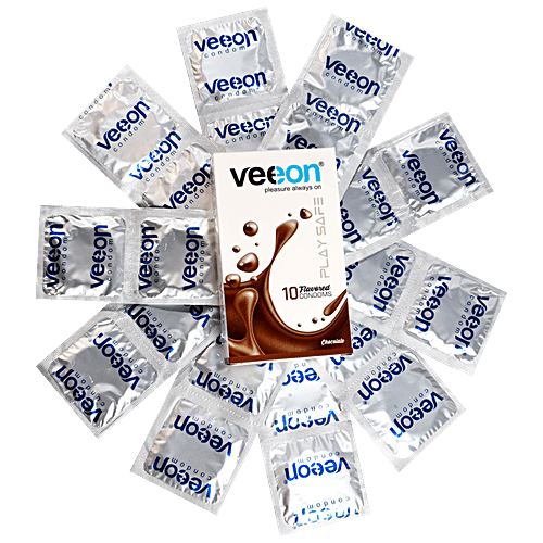 Buy VEEON Play Safe Flavored Condoms - Chocolate Online at Best Price ...