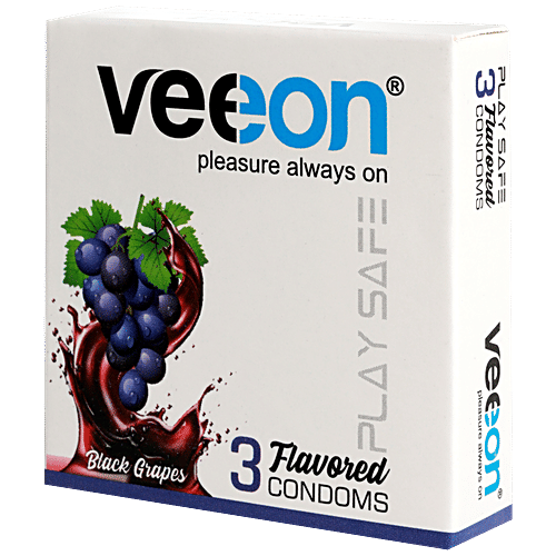 Buy VEEON Play Safe Flavored Condoms - Black Grapes Online at Best ...