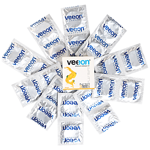 Buy VEEON Play Safe Flavored Condoms - Mango Online at Best Price of Rs ...