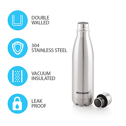 Buy Modware Kool King Stainless Steel Vacuum Insulation Bottle - Silver ...