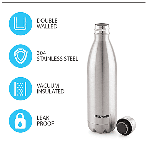 Buy Modware Kool King Stainless Steel Vacuum Insulation Bottle - Silver ...