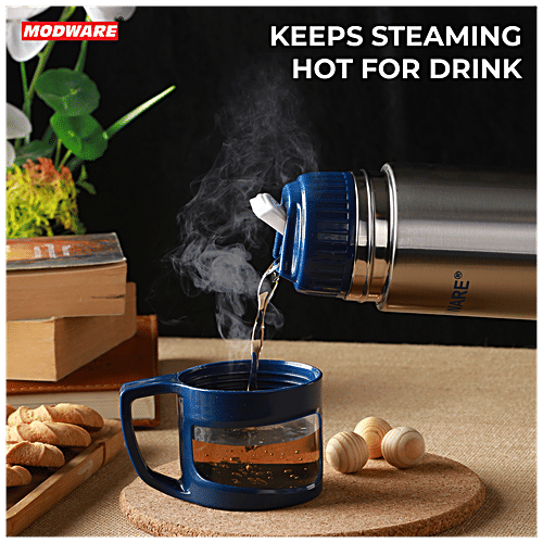 Buy Modware Kup Easy Stainless Steel Vacuum Flask - Blue Online at Best ...