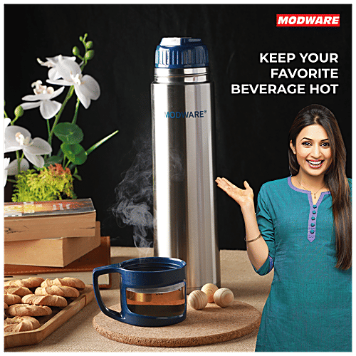 Buy Modware Kup Easy Stainless Steel Vacuum Flask - Blue Online at Best ...
