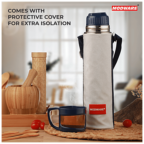 Buy Modware Kup Easy Stainless Steel Vacuum Flask - Blue Online at Best ...