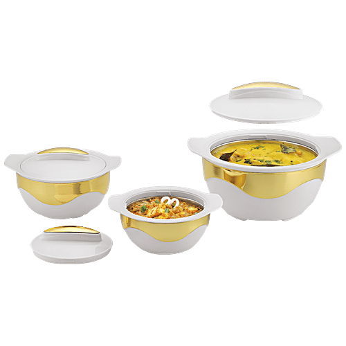 Buy Modware Kanada Insulated Inner Stainless-Steel Casserole - White ...