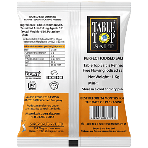 Buy TABLE TOP Refined Iodised Salt - Rich In Iron Online at Best Price ...