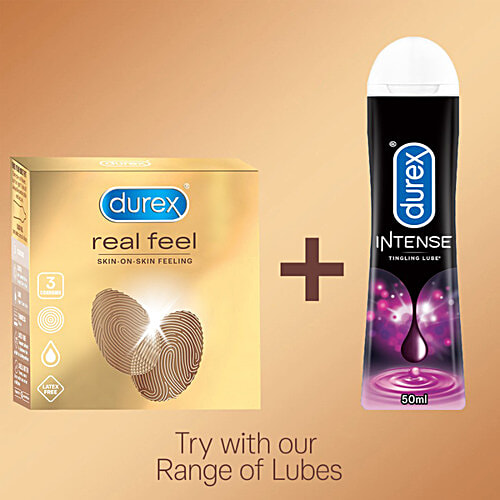Buy Durex Real Feel Condoms for Men - 3 Count| For Real Skin on Skin Feeling| Latex Free ...