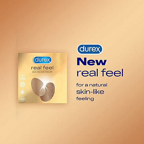 Buy Durex Real Feel Condoms for Men - 3 Count| For Real Skin on Skin Feeling| Latex Free ...