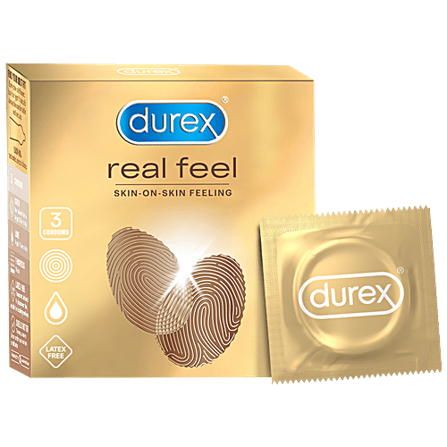 Buy Durex Real Feel Condoms for Men - 3 Count| For Real Skin on Skin Feeling| Latex Free ...