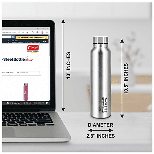 Buy Flair Plastics Pro Steel Wave - Stainless Steel Bottle, Lightweight ...