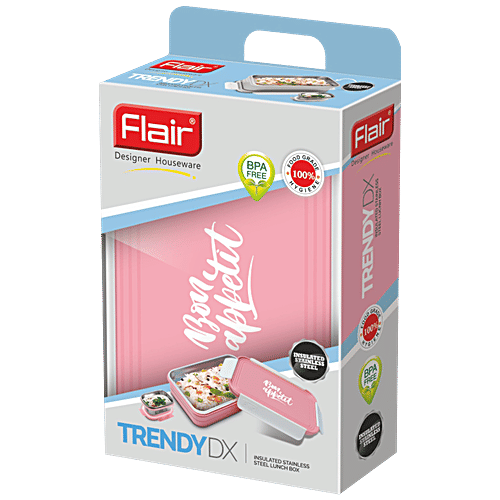 Buy Flair Plastics Trendy Dx Lunch Box - Insulated Stainless Steel ...