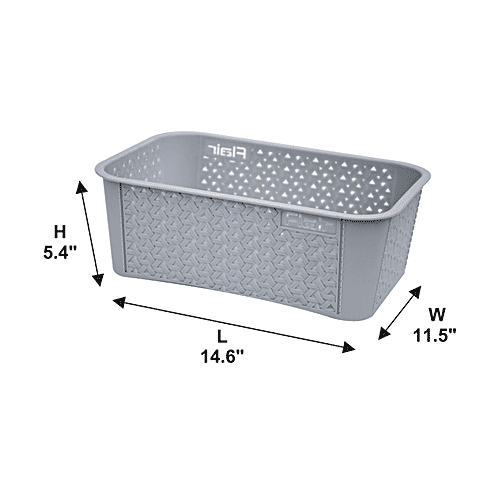 Buy Flair Utility Basket - Without Lid, Durable, Medium, Grey Online at ...
