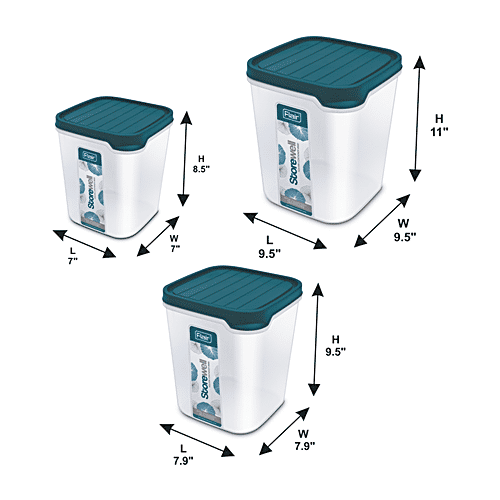 Buy Flair Plastics Storewell Square Container - Food Grade, BPA Free ...