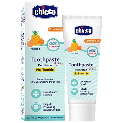Buy Chicco Kids Toothpaste - Mixed Fruit, No Fluoride, Removes Plaque ...
