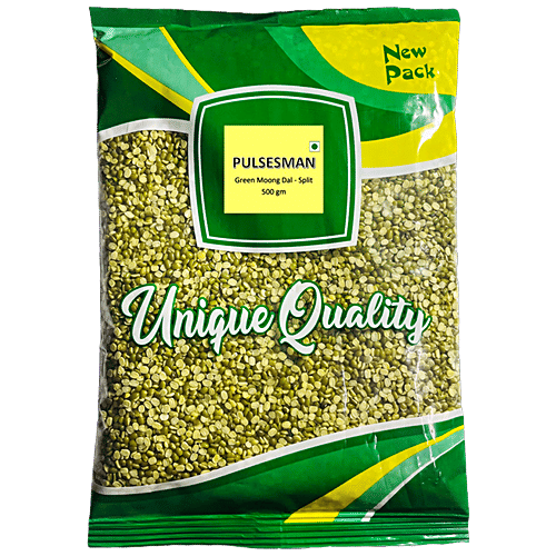 Buy PulsesMan Green Moong - Split Online at Best Price of Rs 81 - bigbasket