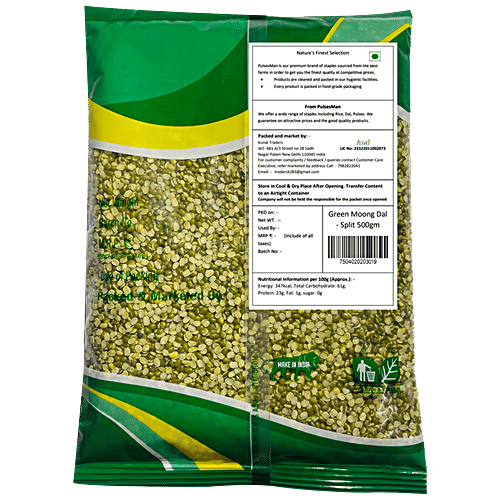 Buy PulsesMan Green Moong - Split Online at Best Price of Rs 81 - bigbasket