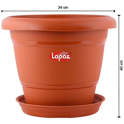 Buy Janata Planter - With Tray, No.160, Plastic, Assorted Colour, High ...