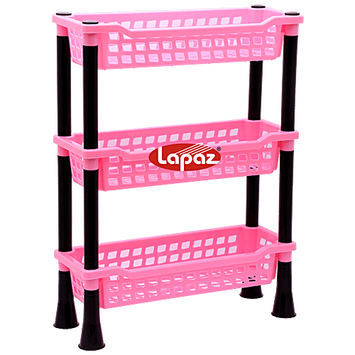 Buy Lapaz Rack Slim Kitchen Stand - 3 Tier, Pink, Multipurpose Use ...