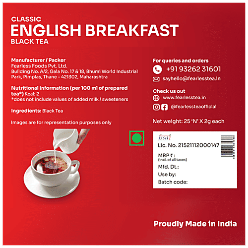 Buy FEARLESS TEA English Breakfast Tea - Strong, Rich Flavour Online at ...