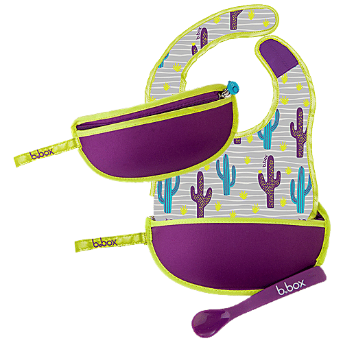 Buy Bbox Travel Bib & Flexible Soft Bite Spoon Set - Cactus Capers ...