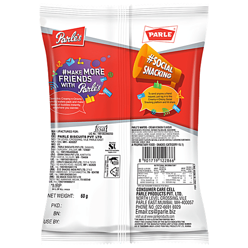 Buy Parle Wafers Potato Chips - Cream N Onion Online at Best Price of ...
