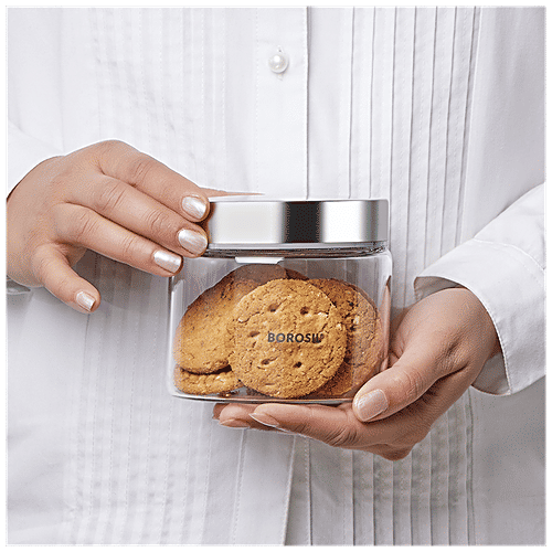 Buy Borosil Endura Glass Jar/Airtight Storage Container - Round, For ...