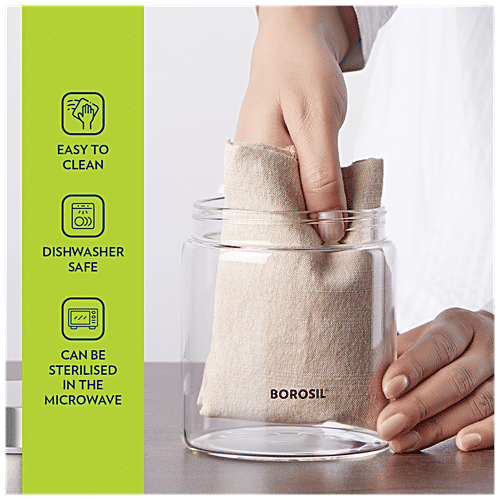 Buy Borosil Endura Glass Jar/Airtight Storage Container - Round, For ...
