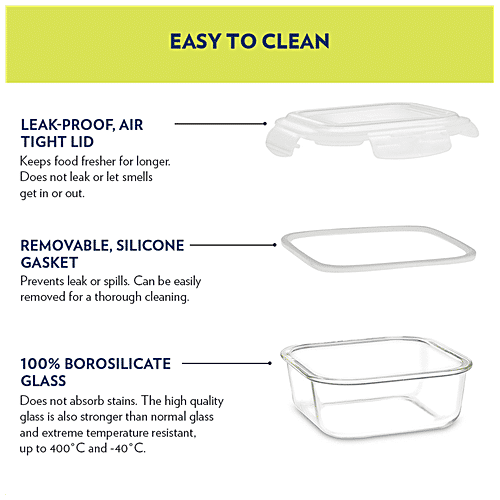 Buy Borosil Klip-N-Store Glass Storage Containers With Airtight Lids ...