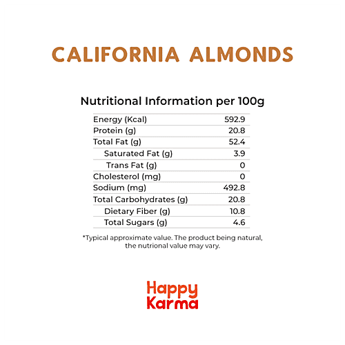 Buy Happy Karma California Almonds - Premium Quality, Rich In Vitamin E ...