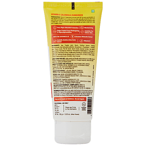 Buy Fabessentials Vitamin E Calendula Sunscreen - SPF 45, PA++++, For ...