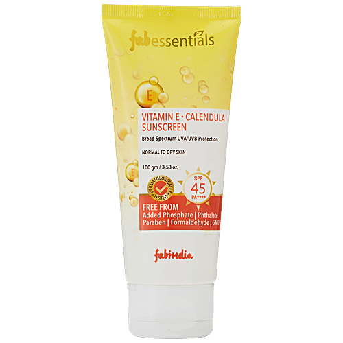 Buy Fabessentials Vitamin E Calendula Sunscreen - SPF 45, PA++++, For ...