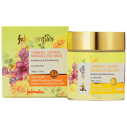 Buy Fabessentials Turmeric Saffron Marigold Face Mask - Brightening ...