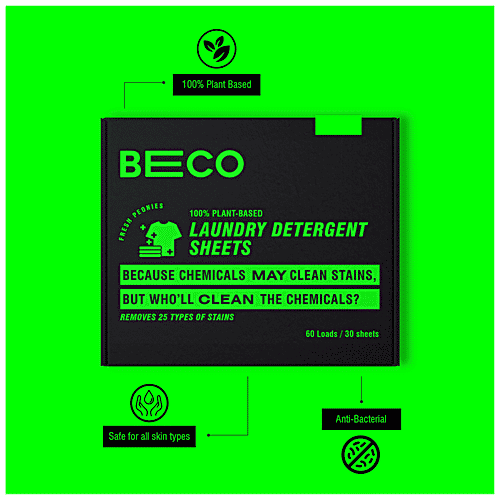 Buy BECO Plant-Based Laundry Detergent Sheets - Tough On Stains, For ...