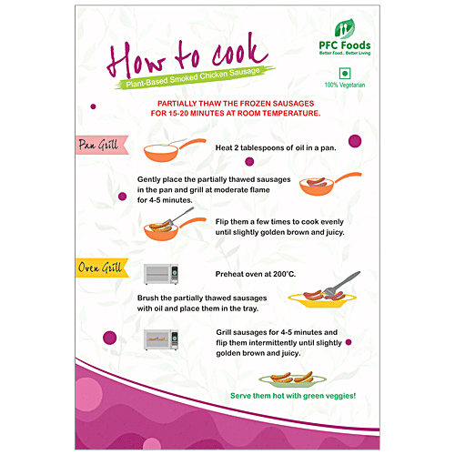 Buy PFC Foods Plant-Based Smoked Chicken Sausage - 100% Plant Protein ...