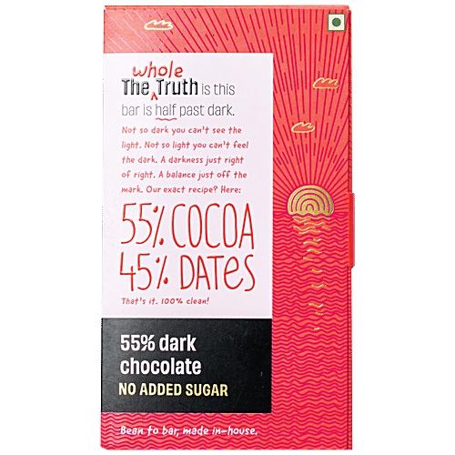 Buy The Whole Truth 55% Dark Chocolate - No Added Sugar Online at Best ...
