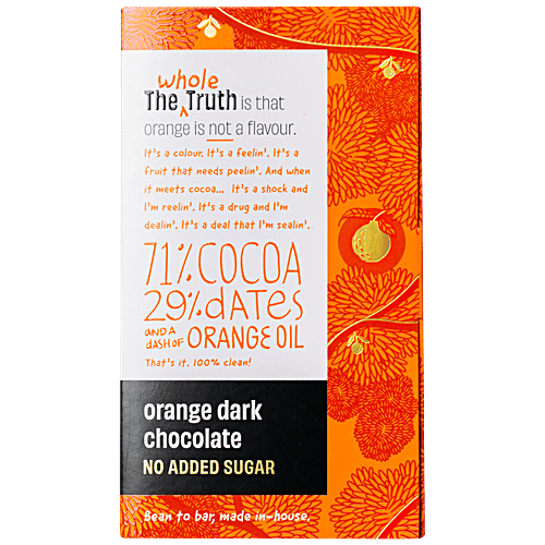 Buy The Whole Truth Orange Dark Chocolate - No Added Sugar Online at ...