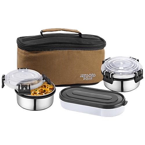 Buy Jensons Aqua Double Decker Lunch Box - Leakproof & Detachable Lock ...