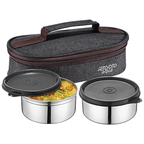 Buy Jensons Aqua Lunch Box With Bag - Leakproof, Airtight, Khadi Dark ...