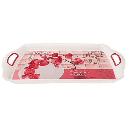 Buy Nayasa Ruby Plastic Rectangular Tray Set - Small, Medium, Big, Pink ...