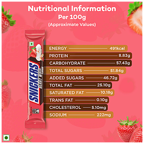 Buy Snickers Chocolate Bar - Berry Whip, Smooth & Creamy Texture Online ...