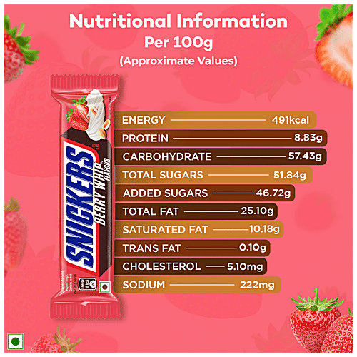 Buy Snickers Chocolate Bar - Berry Whip, Smooth & Creamy Texture Online ...